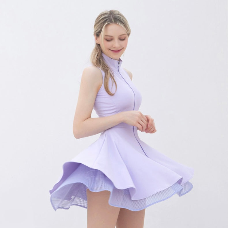 Lavender Zipper Double Flared One-Piece – KOODSHOT