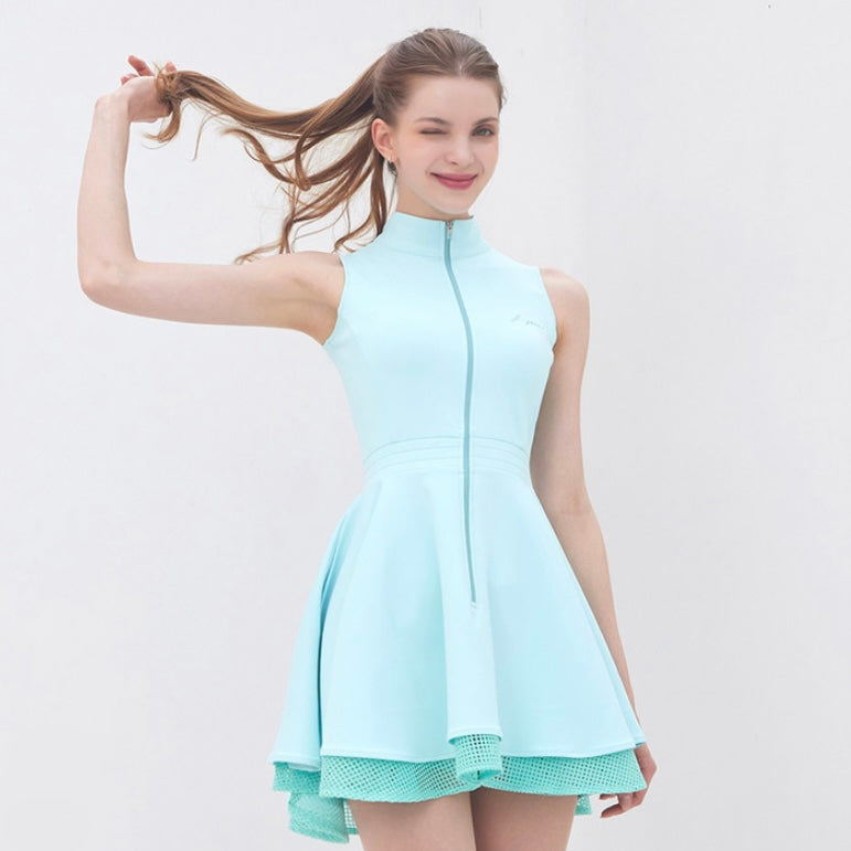 Mint Zipper Double Flared One-Piece – KOODSHOT